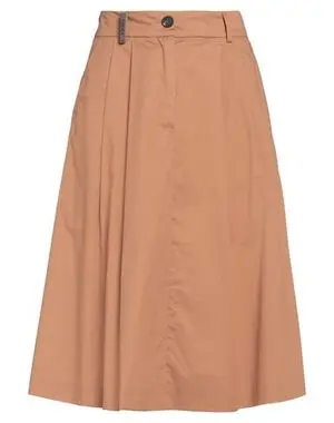 Peserico Midi Pleated Poplin Skirt - Brown