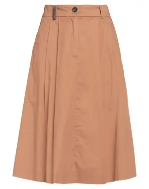 Peserico Midi Pleated Poplin Skirt - Brown