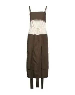 MAISON MARGIELA Midi Cotton Military Dress - Green