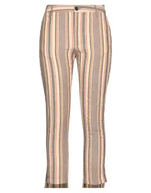 NOSTRASANTISSIMA Striped Straight Leg Pants - Sand