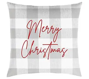 SORRA HOME Merry Christmas' 18' Embroidered Pi Llow - One-color