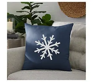 SORRA HOME Embroidered Snowflake Sunbrella Pill Ow