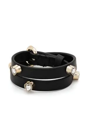 Red Valentino Buckle-fastening Leather Bracelet - Black