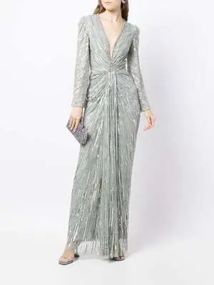 Jenny Packham Darcy Sequin-embellished Gown - Green