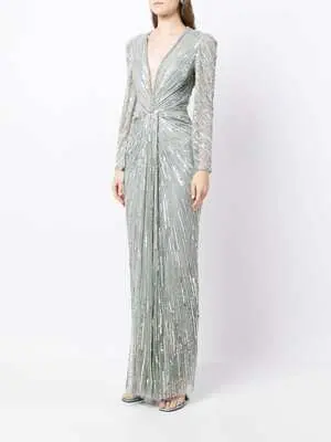 Jenny Packham Darcy Sequin-embellished Gown - Green