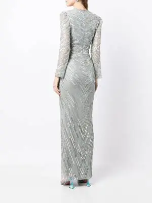 Jenny Packham Darcy Sequin-embellished Gown - Green