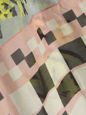 DIESEL® Semi-sheer Abstract-print Logo Scarf