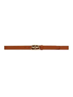 Balenciaga Bb Thin Belt Brown