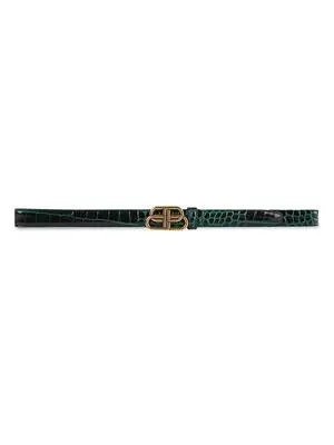 Balenciaga Bb Thin Belt Forest Green