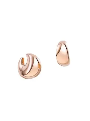 Vhernier Pirouette 18k Domed Clip-on Earrings - Rose Gold