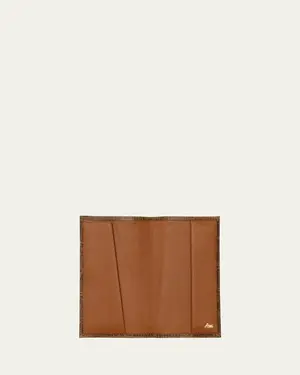 ABAS Alligator Leather Passport Booklet - Cognac