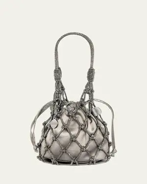 Judith Leiber Sparkle Crystal Net Top-handle Bag
