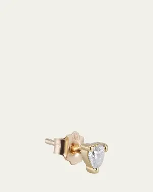 JENNIFER MEYER Heart-cut Diamond Stud Earring