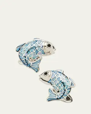 JAN LESLIE Koi Fish Mother-of-pearl Cufflinks - One-color