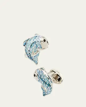 JAN LESLIE Koi Fish Mother-of-pearl Cufflinks