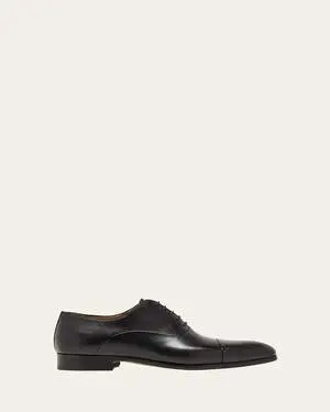 Magnanni Segovia Cap-toe Leather Oxfords - Black