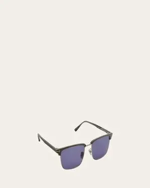 TOM FORD Ft0997-hudson Half-rim Square Sunglasses - Brown