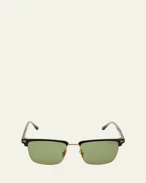 TOM FORD Ft0997-hudson Half-rim Square Sunglasses Yellow