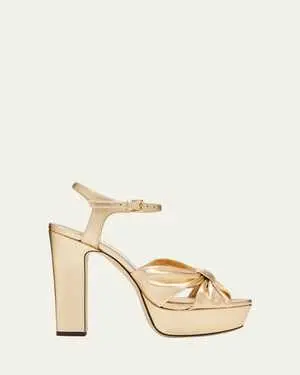 JIMMY CHOO Heloise Platform Sandals - Gold