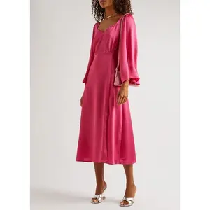 Olivia Rubin Raphaela Hammered Satin Midi Dress