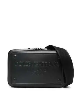 Dolce & Gabbana Raised-logo Shoulder Bag - Black