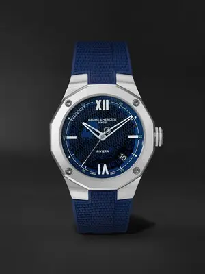 Baume & Mercier Riviera Automatic 42mm Stainless Steel And Rubber Watch - Blue