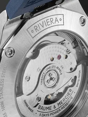 Baume & Mercier Riviera Automatic 42mm Stainless Steel And Rubber Watch - Blue