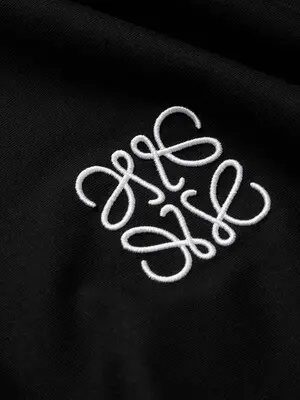 Loewe Logo-embroidered Cotton-jersey T-shirt - Black