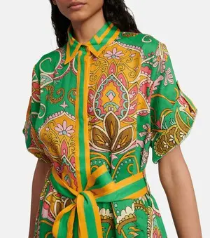 Alemais AlMais Marion Linen Shirt Dress - Green | Editorialist