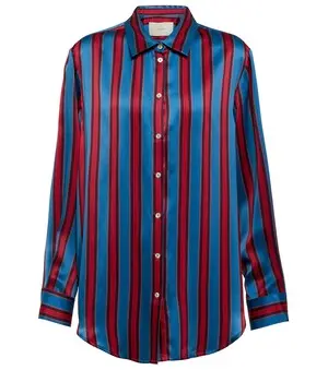 Asceno London Striped Silk Shirt