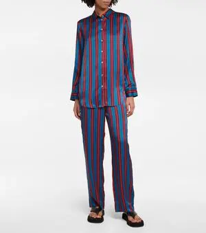 Asceno London Striped Silk Shirt