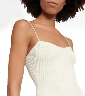 Khaite Ziggy Ribbed Top - White