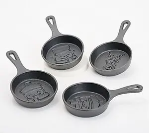TEMP-TATIONS Winter Whimsy Set Of 4 Cast Iron Cookie Skillets - One-color
