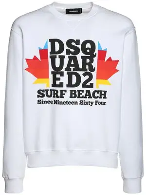 Dsquared2 Surf Beach Cotton Sweatshirt - White