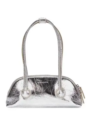 MARGESHERWOOD MARGESHERWOOD Bessette Leather Shoulder Bag - Silver Crinkle