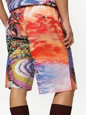 Dolce & Gabbana Graphic-print Bermuda Shorts - Orange