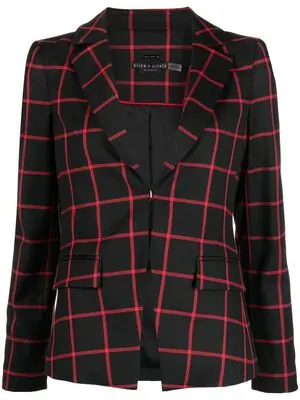 Alice + Olivia Mya Grid-print Blazer - Black