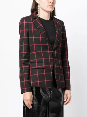Alice + Olivia Mya Grid-print Blazer - Black
