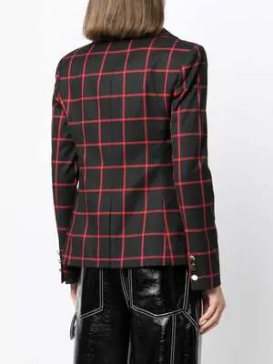 Alice + Olivia Mya Grid-print Blazer - Black