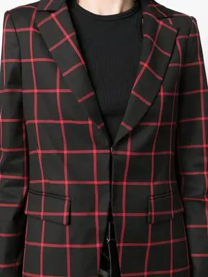 Alice + Olivia Mya Grid-print Blazer - Black