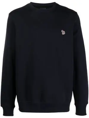 Paul Smith Zebra-patch Organic Cotton Sweatshirt - Blue