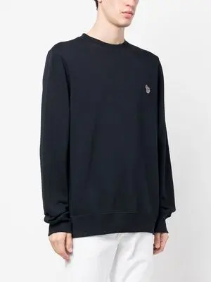 Paul Smith Zebra-patch Organic Cotton Sweatshirt - Blue