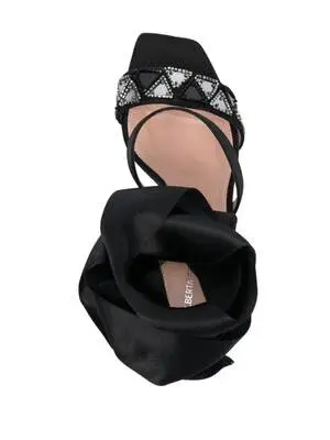 Alberta Ferretti 105mm Sculptural Heel Bead-embellished Lace-up Sandals