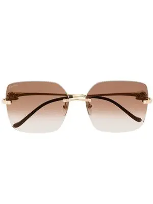 Cartier Rimless Square-frame Sunglasses - Gold