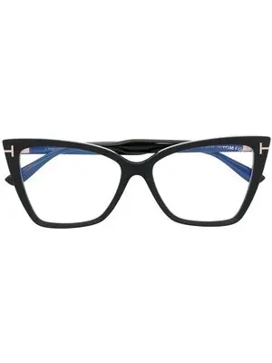 TOM FORD Geometric Frame Glasses - Black