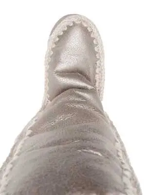 Mou Metallic Leather Boots - Neutrals
