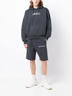 Off-White Arrows Logo-print Shorts - Grey