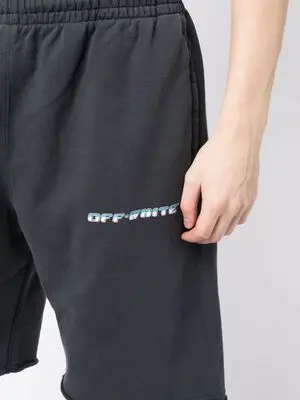 Off-White Arrows Logo-print Shorts - Grey