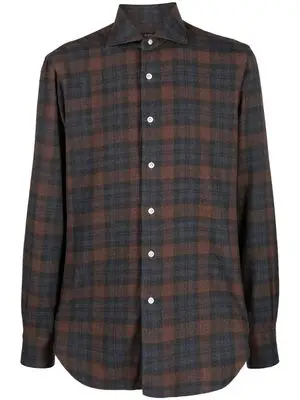 BARBA NAPOLI Check-print Button-up Shirt