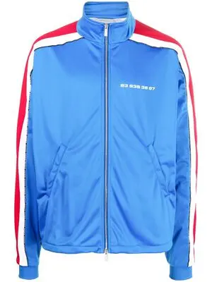 VTMNTS Logo-print Zip-up Sweatshirt Blue
